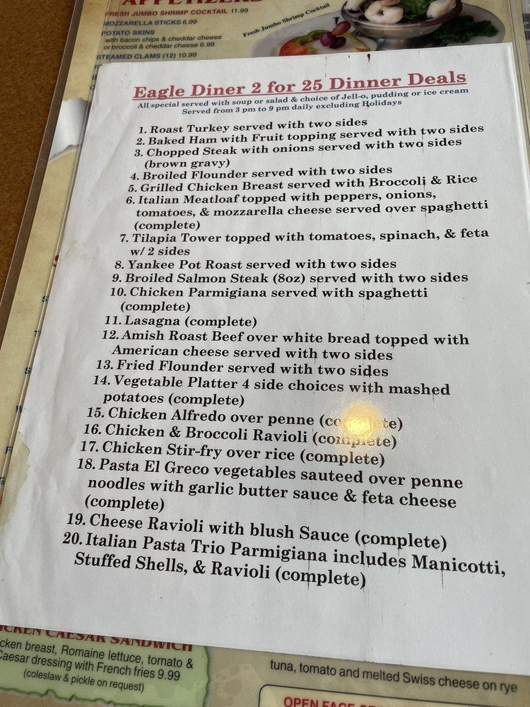 Menu at Eagle Diner desserts, Pine Hill