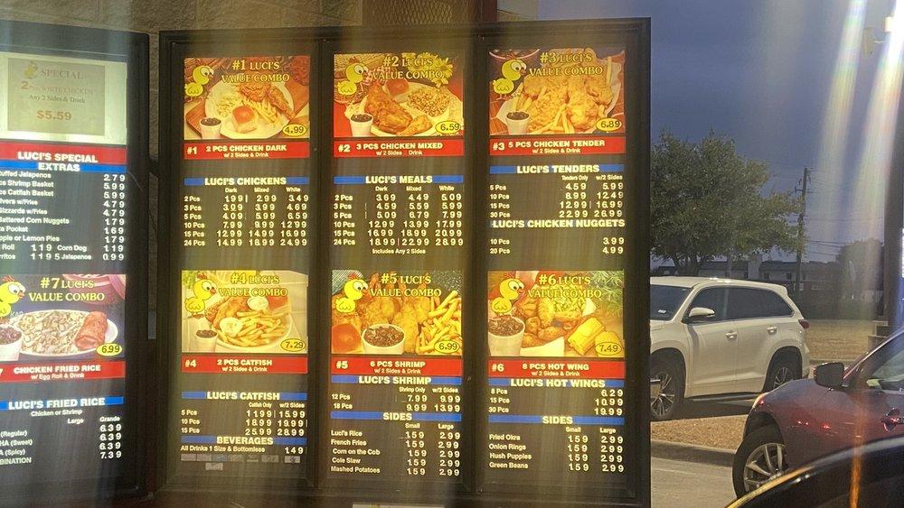 Menu at Luci's Chicken & Rice restaurant, DeSoto