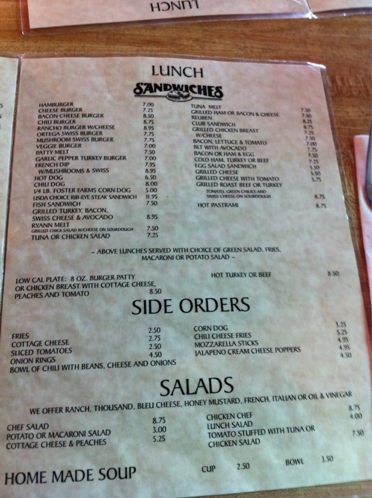 Menu at Renee's Café cafe, Lakeport