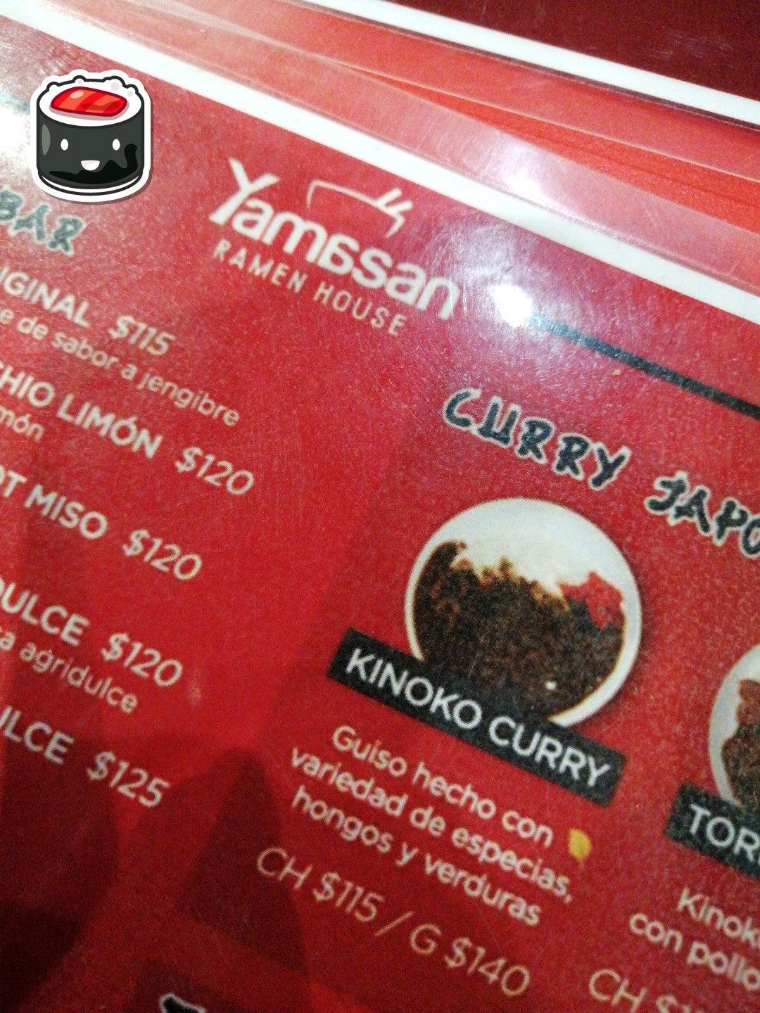 Carta del restaurante yamasan, Ciudad del México