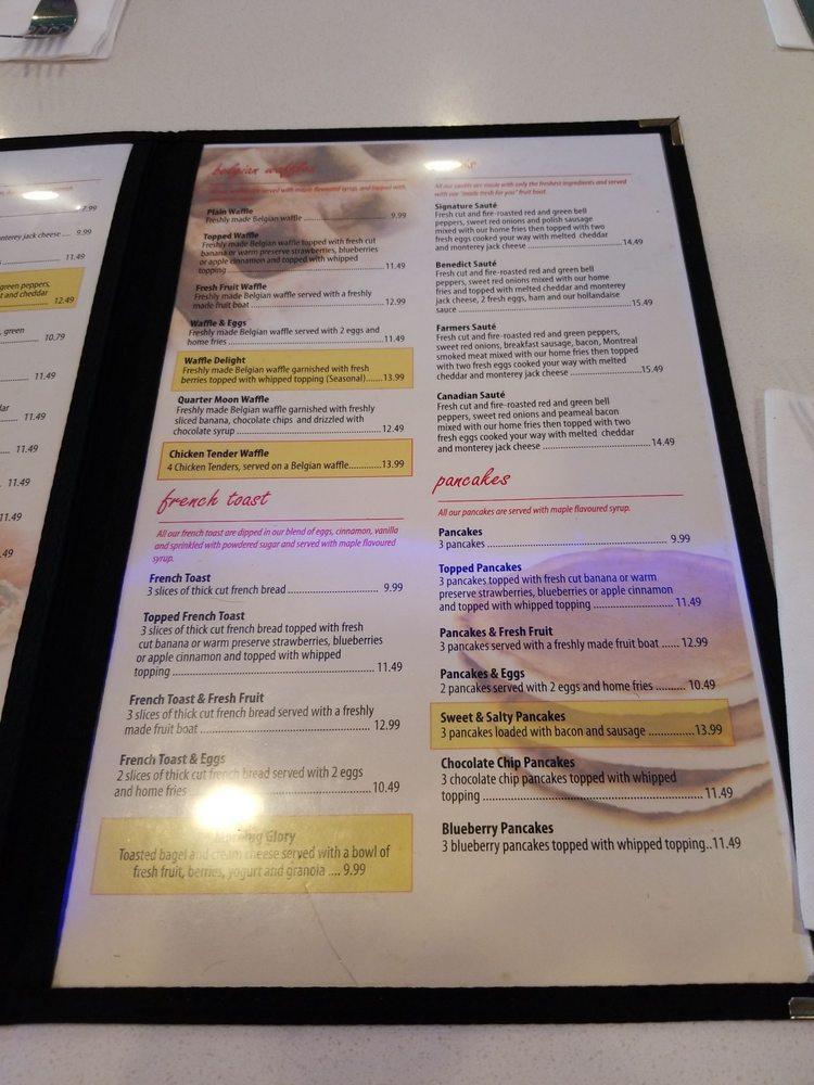 Menu at Angel's Diner restaurant, Guelph