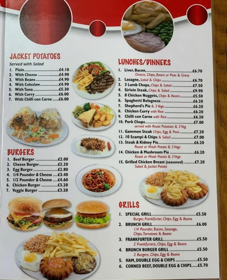 Menu at Beeches Cafe, Carshalton