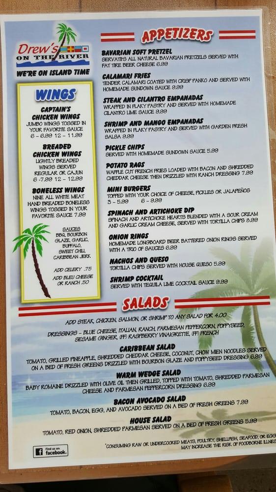 Menu at Drews River Saloon LLC pub & bar, Cincinnati
