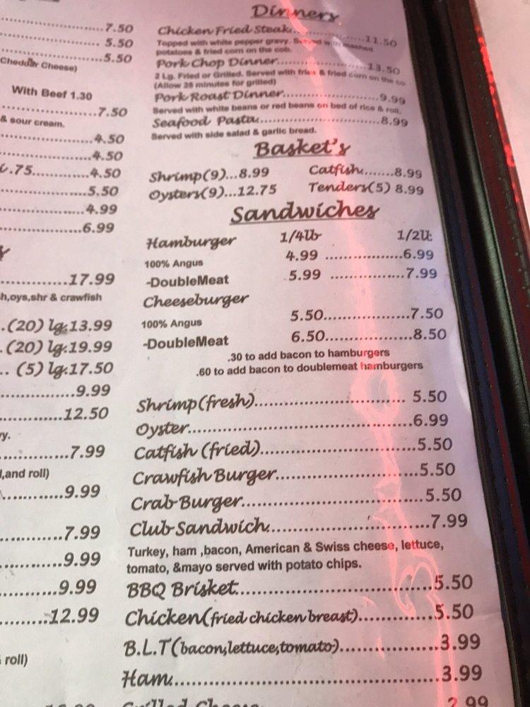 Menu at Duffy's Diner restaurant, New Iberia