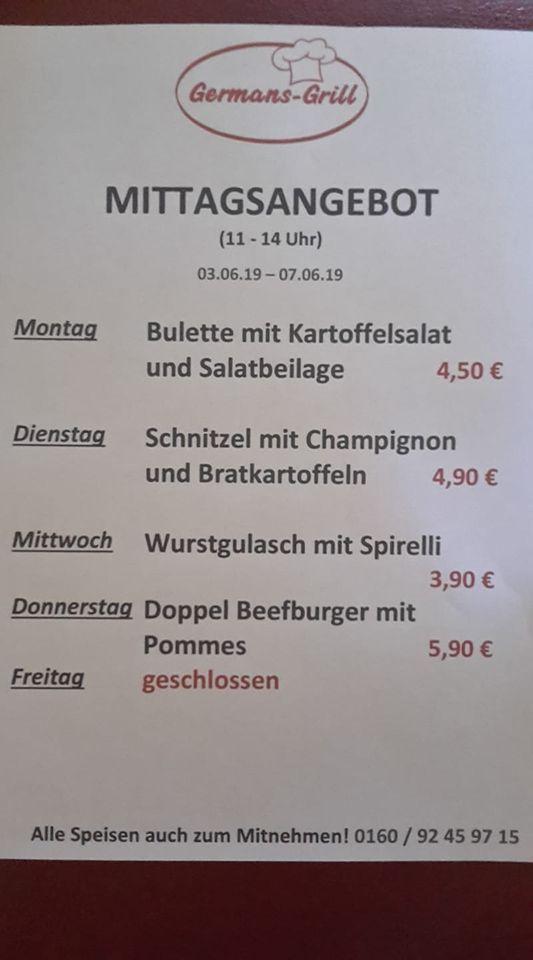 Menu at German Grill, Niedergörsdorf