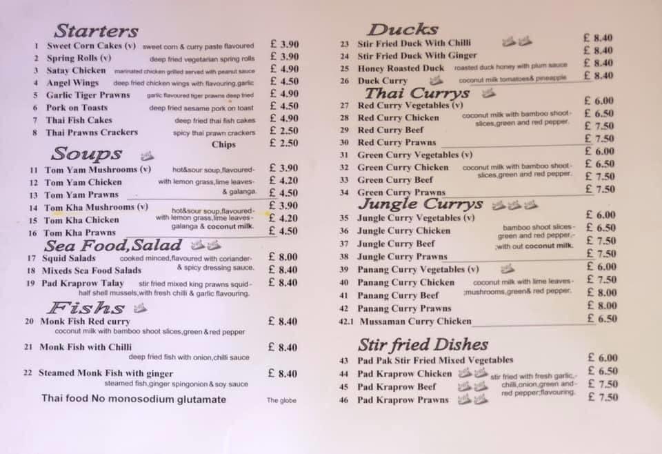 Menu at The Globe pub & bar, Codicote, 115 High St