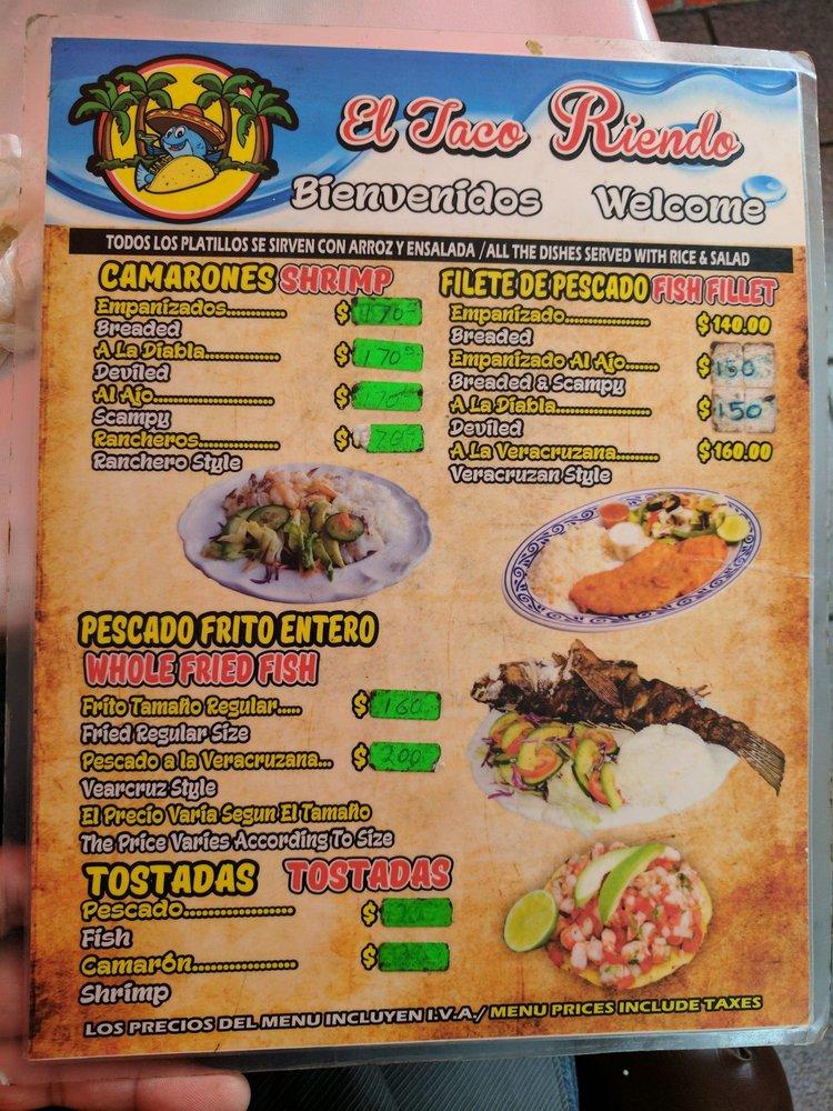 Menu at El Taco Riendo, Ensenada