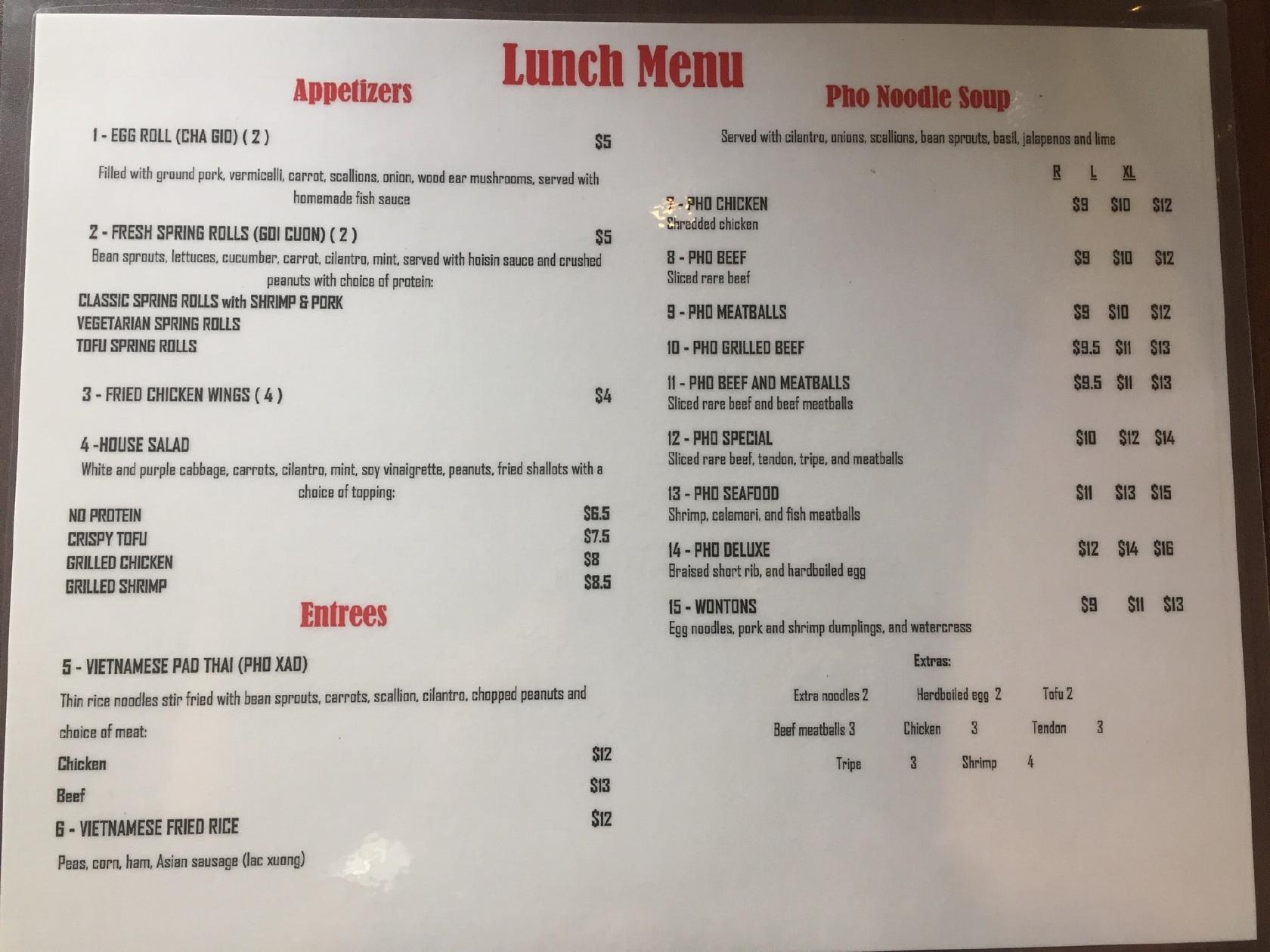 Menu at Le's Kitchen restaurant, Danbury