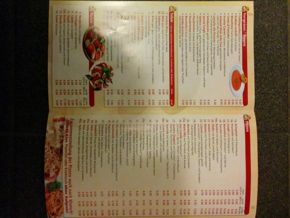 Menu at Pizzeria Funghi, Essen, Kirchfeldstraße 14