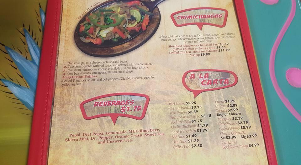 Menu at Santa Fe Mexican Bar And Grill, Mountain Grove
