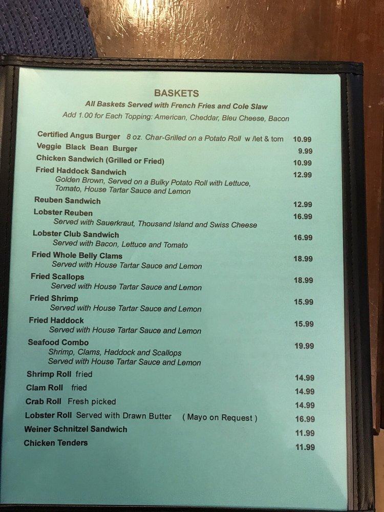 Menu at The Happy Clam restaurant, Saint George