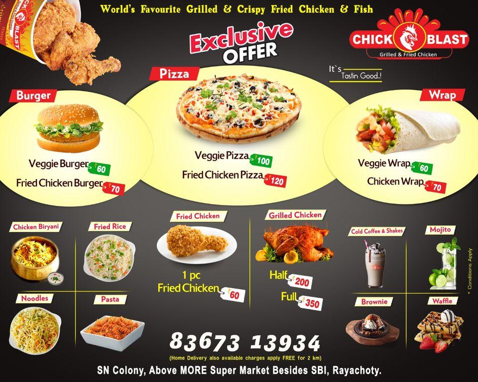Menu at Chick Blast, Attur
