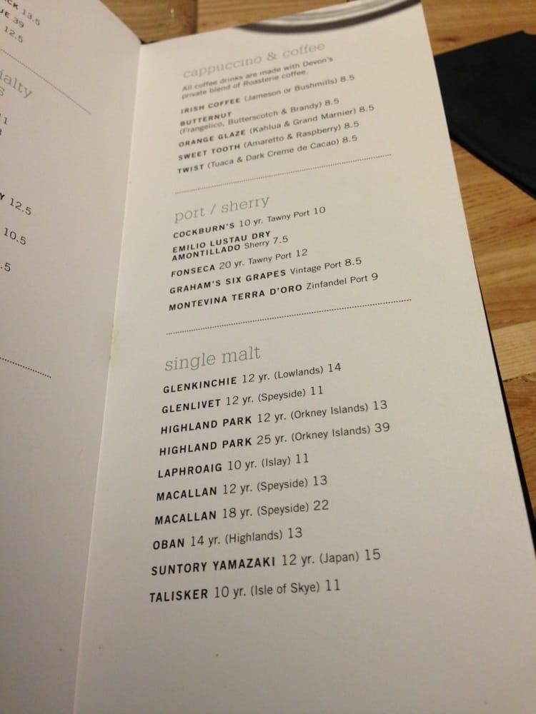 Menu at Devon Seafood & Steak pub & bar, Oakbrook Terrace