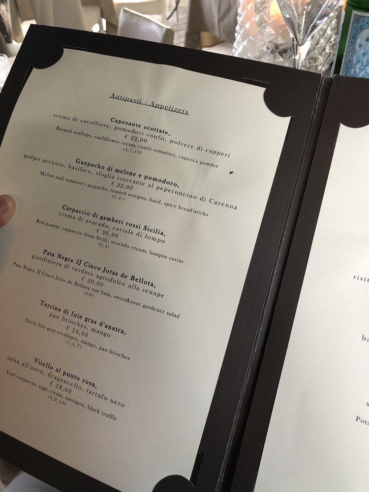 Menu at Il Gatto Nero restaurant, Cernobbio