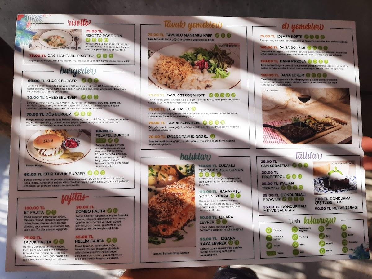 Menu at Lush Long Beach, Trikomo