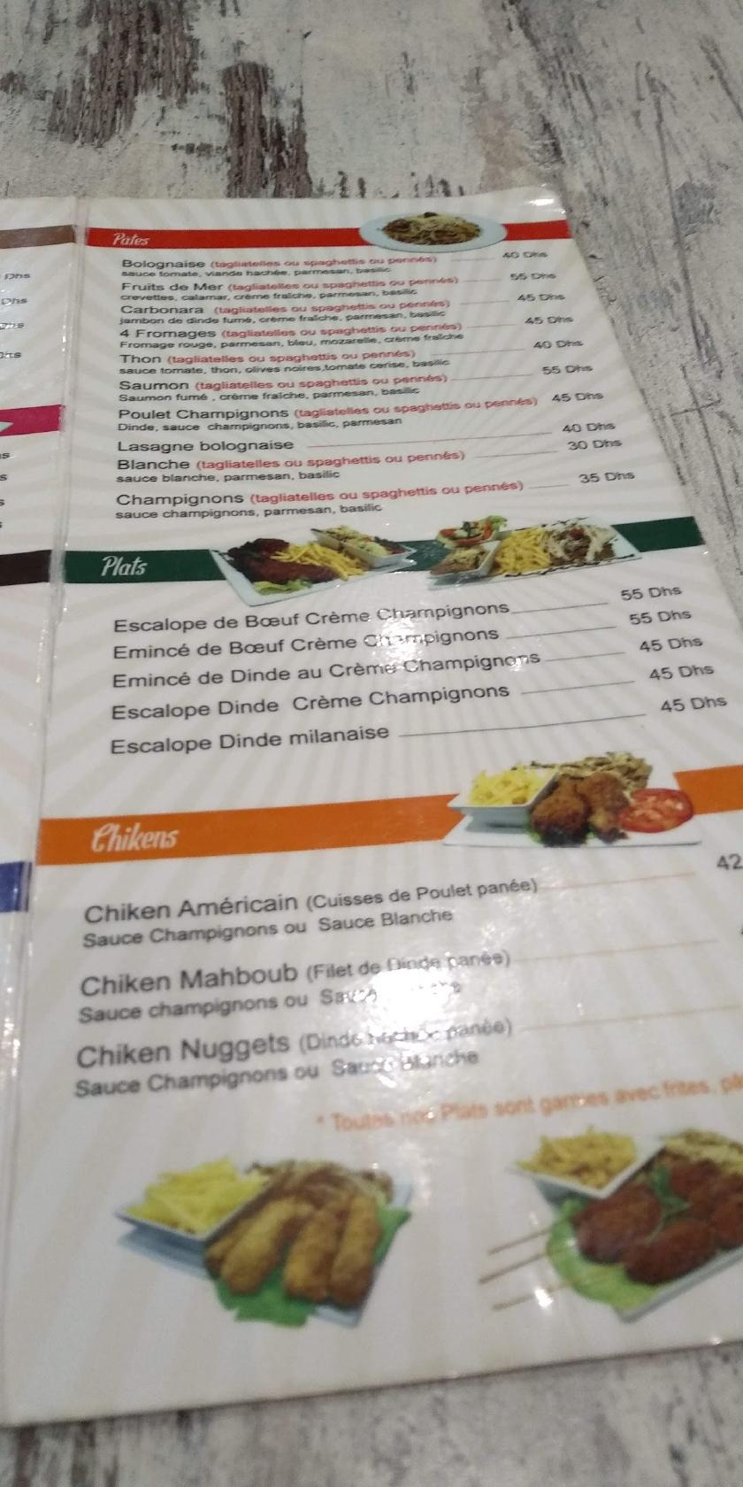 Menu au Mahboub restaurant, Casablanca, HCR5+R3Q