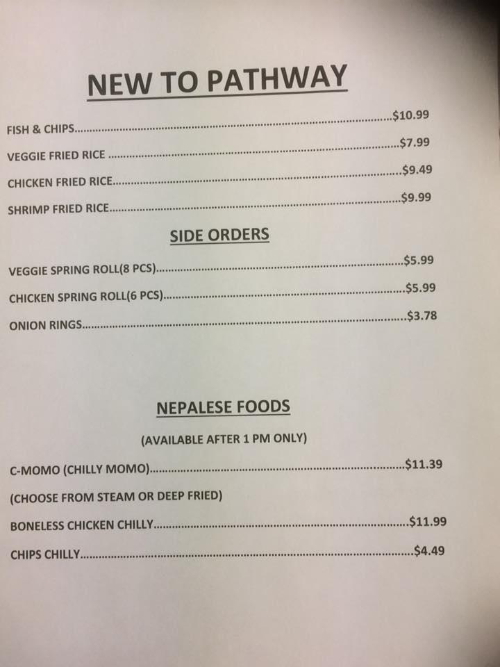 Menu at PATHWAY BURGERS & MOMOS fast food, Calgary