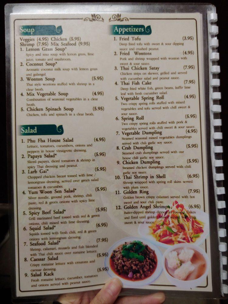 Menu at Phu Fha Thai To Go restaurant, Philadelphia