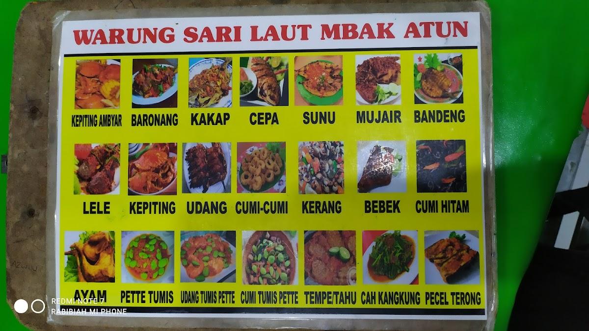 Menu at Sari Laut Mbak Atun restaurant, Makassar
