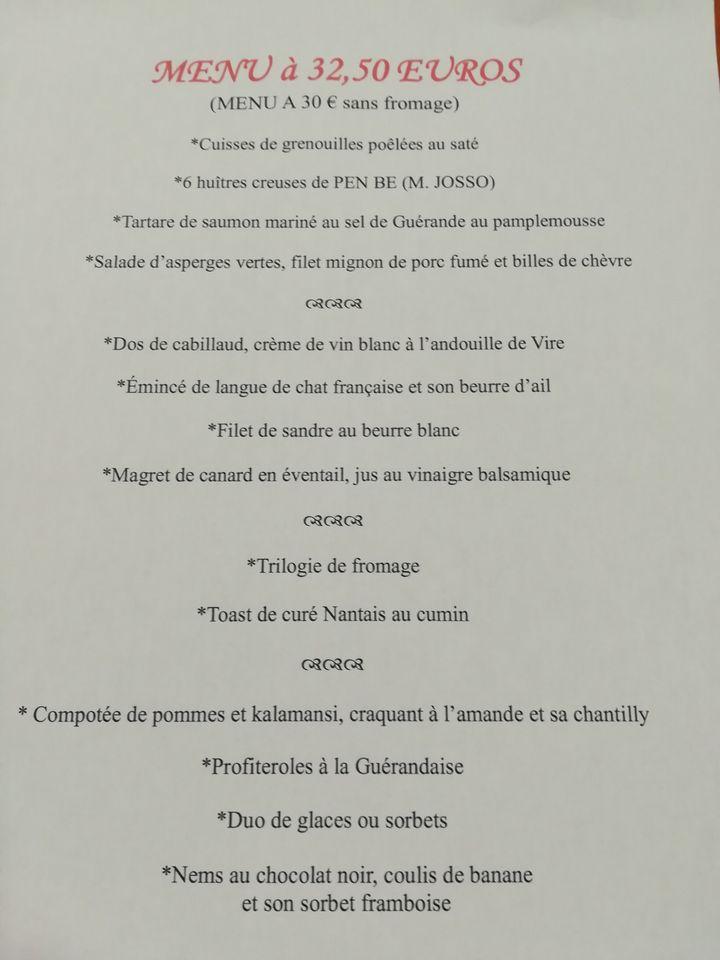 Menu at Restaurant la bonne source, Herbignac, 43 Rte de Roche Bernard ...