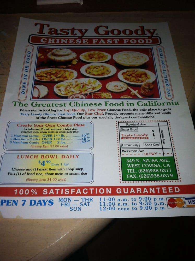 Menu at Tasty Goody Chinese Fast Food, West Covina, 349 N Azusa Ave #101