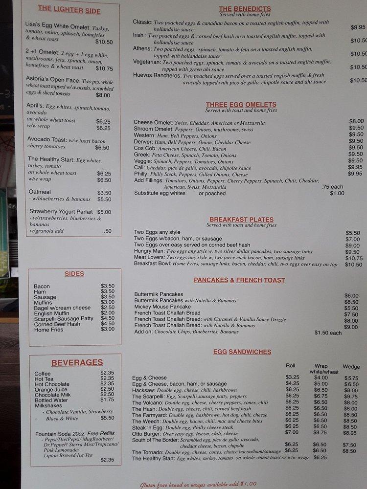 Menu at Joey B's restaurant, Greenwich