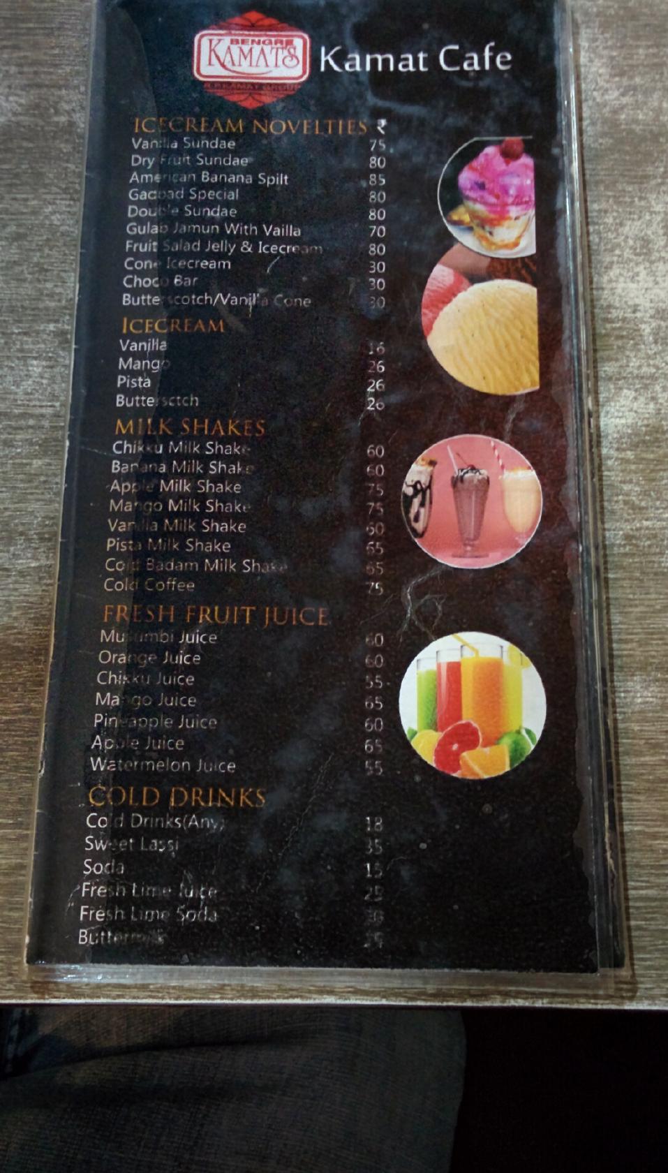 Menu at Kamat Cafe, Hubballi, Near