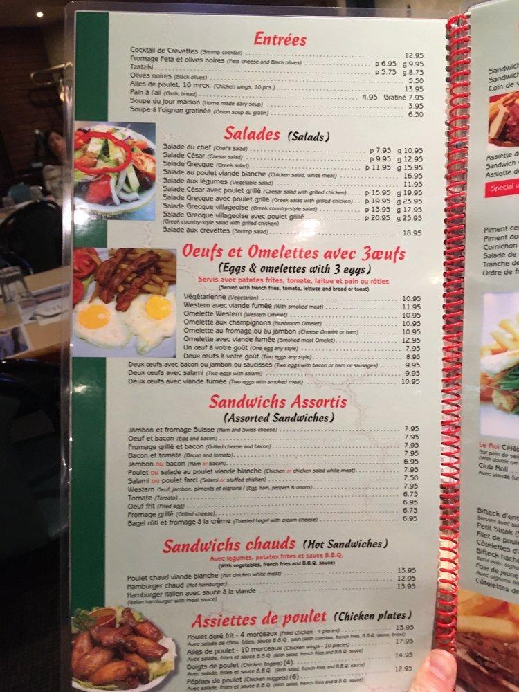 Menu at Le Roi du Smoked Meat restaurant, Montréal