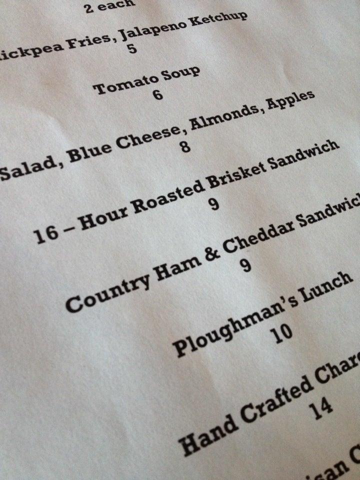 Menu at Salt & Brick pub & bar, Kelowna