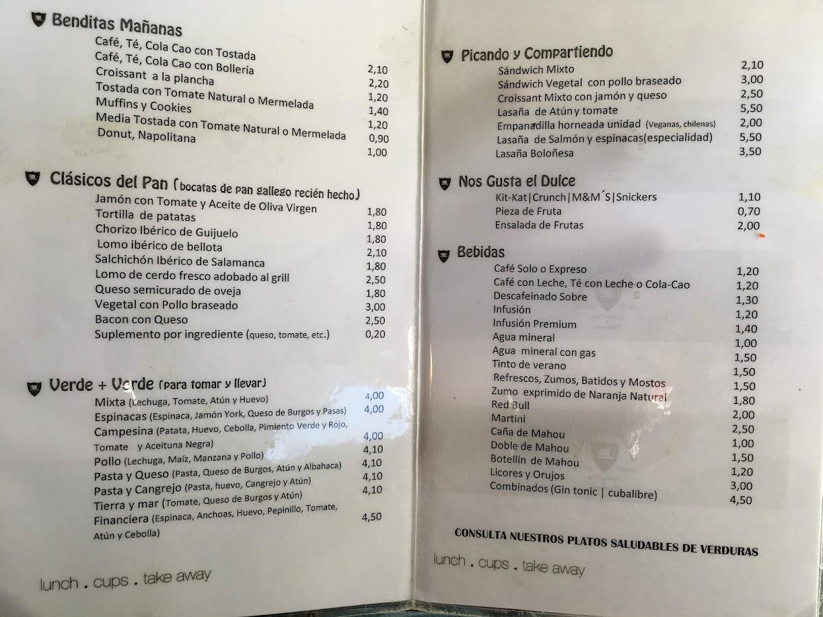 Carta de El Café Financiero Smart Cafe, Madrid