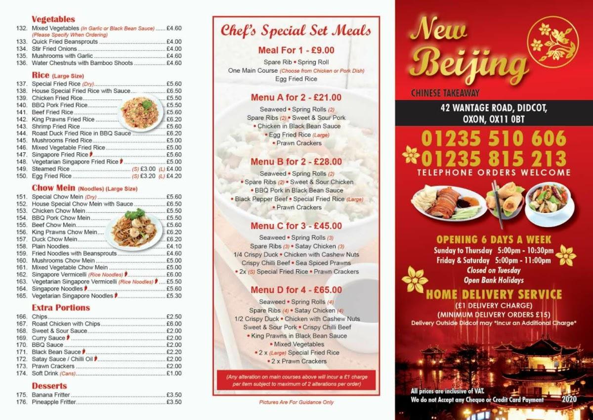 Carta de comida rápida New Beijing, Didcot