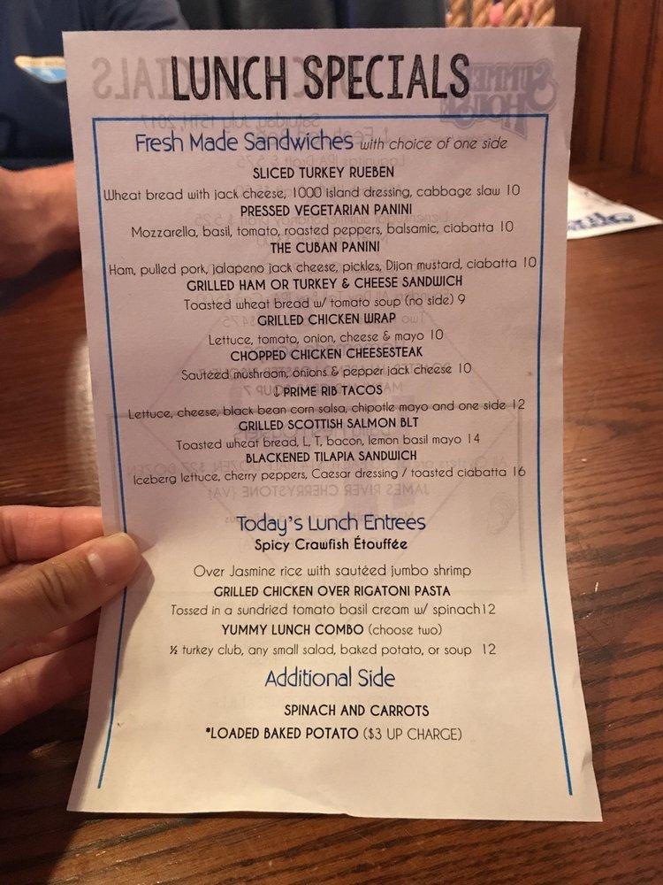 Menu at Summer House steakhouse, Rehoboth Beach
