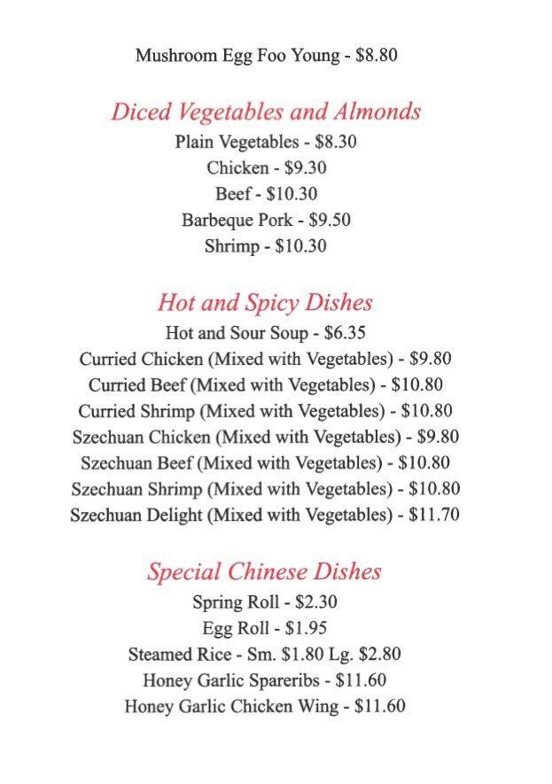 Menu at Three Aces Restaurant, Iron Bridge