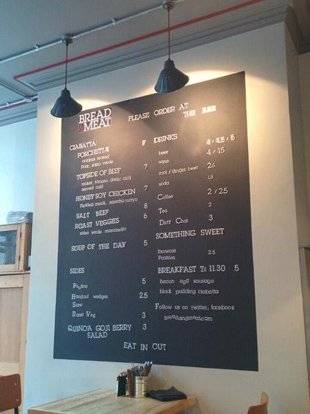 Menu at Bread & Meat pub & bar, Cambridge