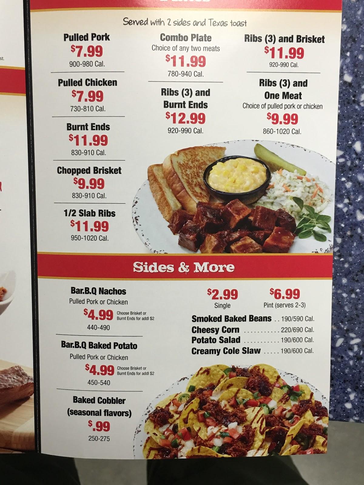Menu at Smokestack BBQ, Warrensburg