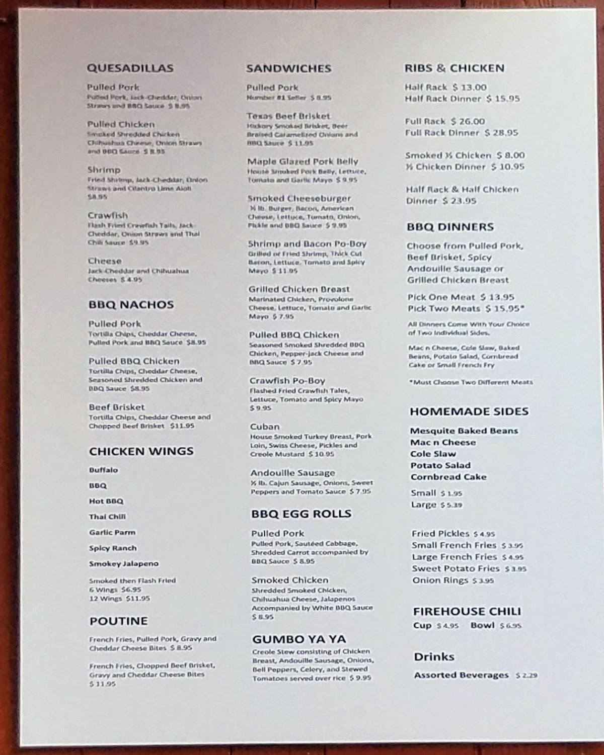 Menu at Two Brothers Bar-B-Q Catering Company, Presto