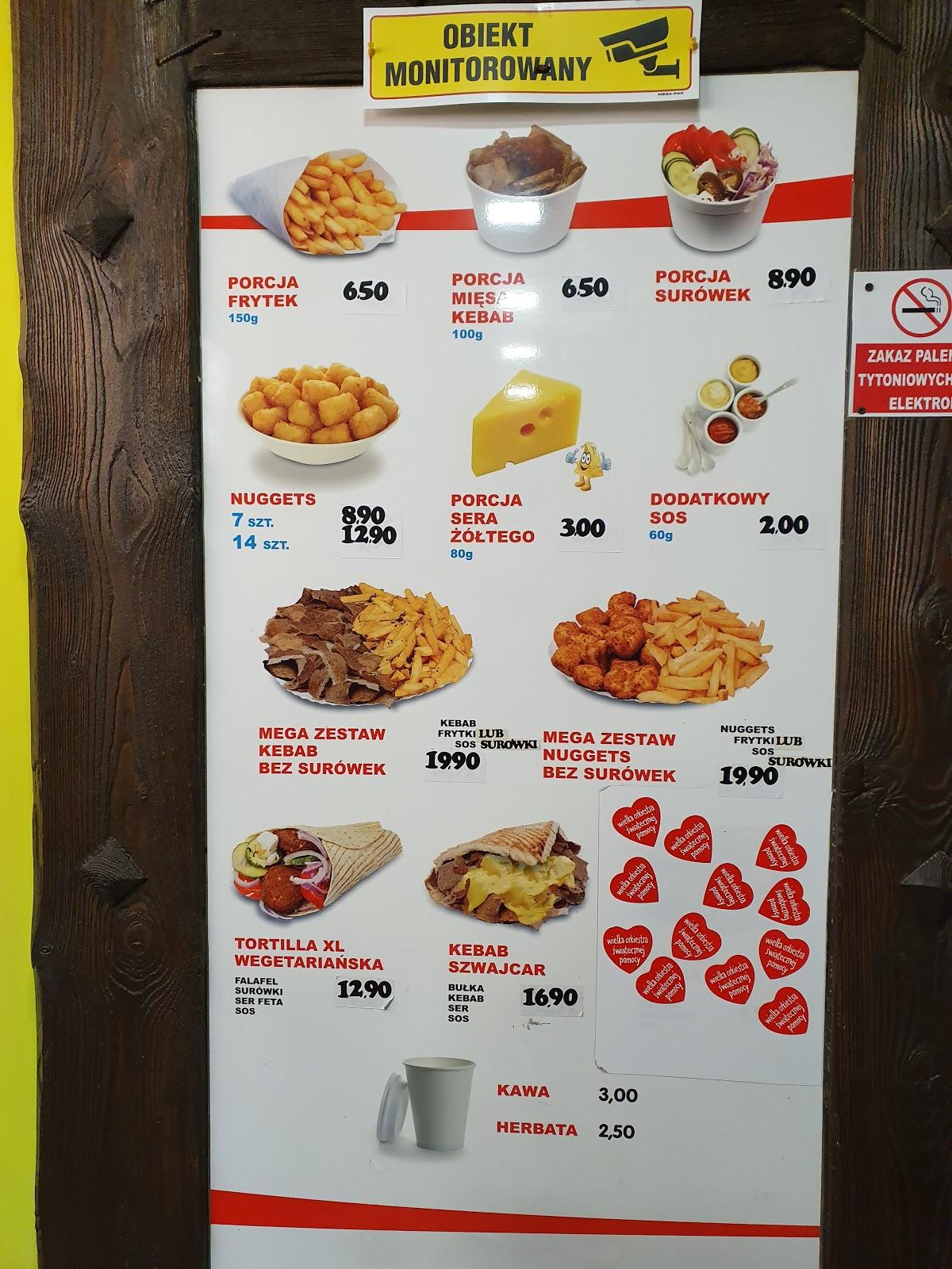 Menu at Mr. Kebab restaurant, Zielona Gora