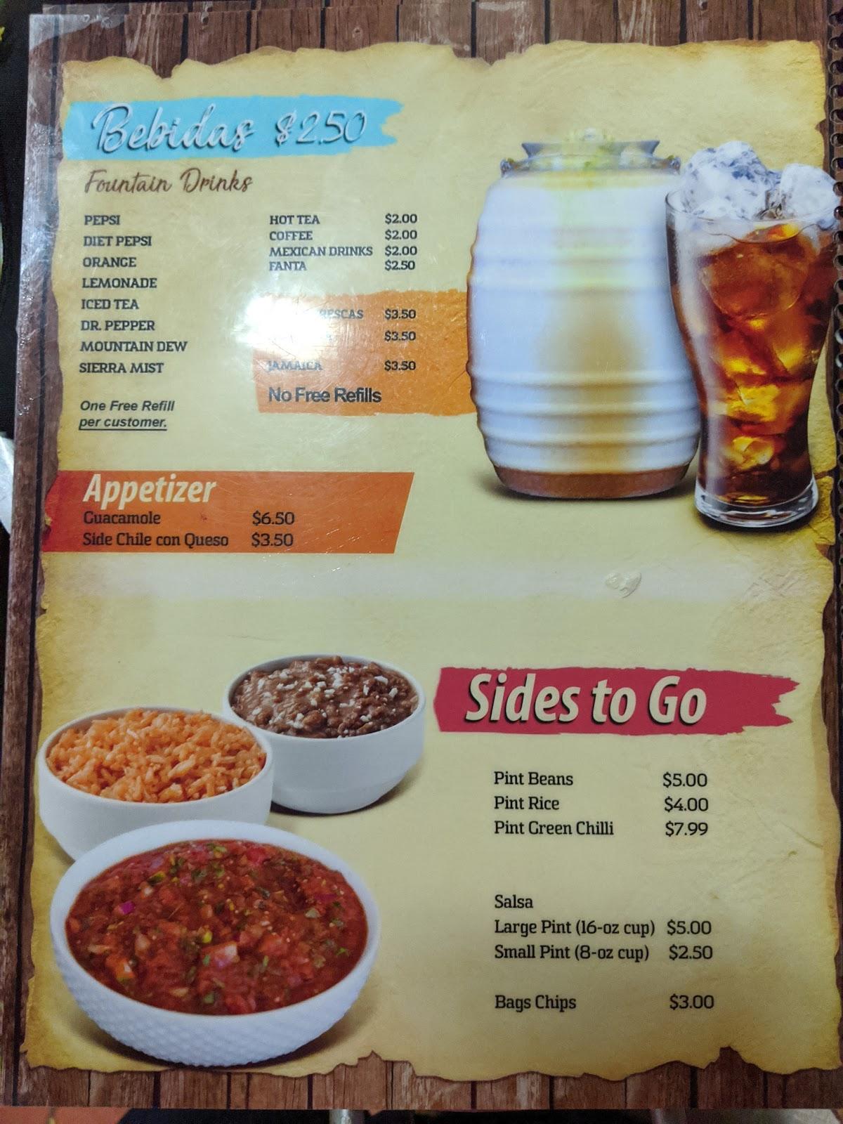 Menu at La Casa De Manuel restaurant, Denver, Larimer St