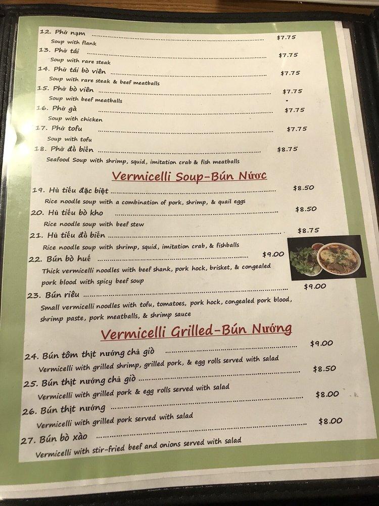 Menu at Pho 72 Restaurant Vietnamese Noodle and Grill, San Bernardino ...