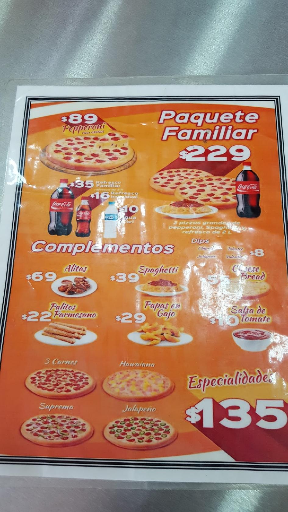 Carta del restaurante Pizza Deprizza Las Puentes, San Nicolás del los Garza