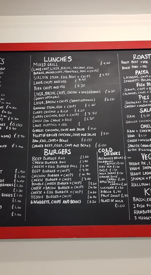 Menu at The Hope cafe, London, 111 Holloway Rd