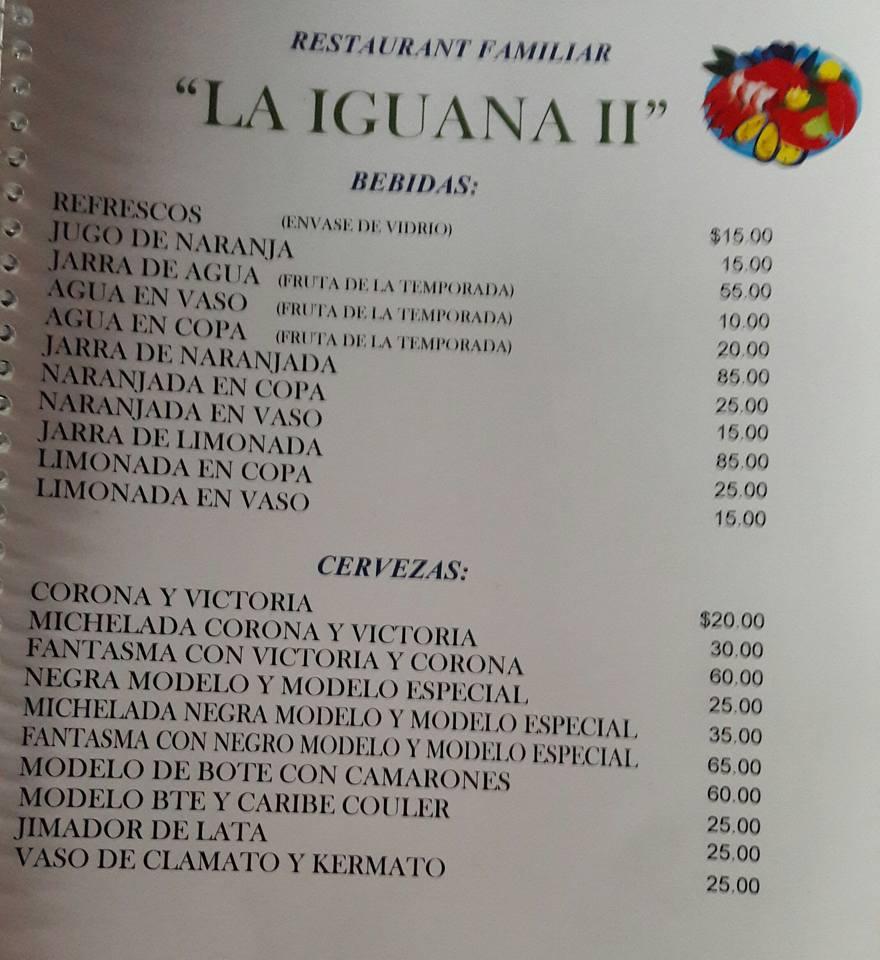 Menu at Restaurante familiar La iguana 2, Morelia