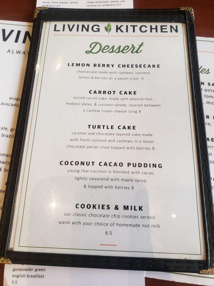 Menu at Living Kitchen restaurant, Charlotte, South Blvd Suite 300