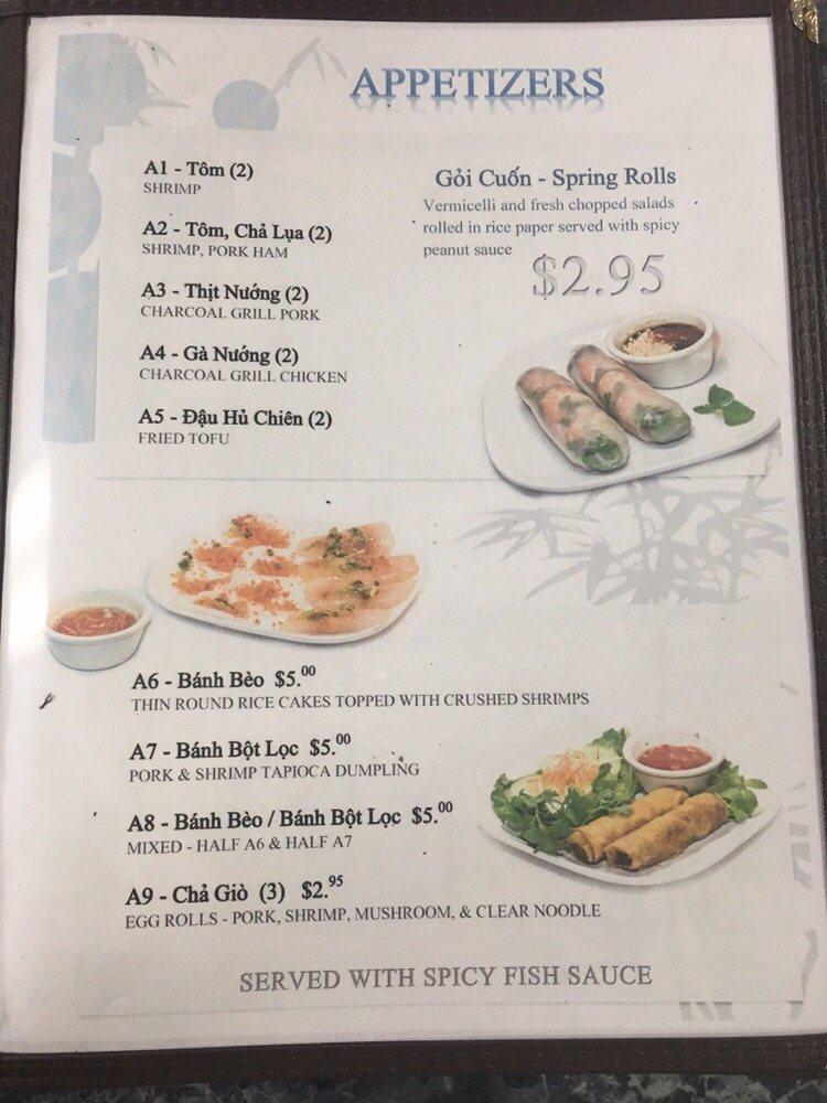 Menu at Phở Lúc Lắc restaurant, Houston