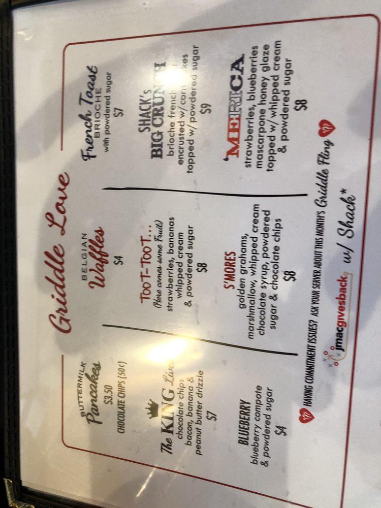 Menu at Shack Breakfast & Lunch restaurant, Overland Park, College Blvd