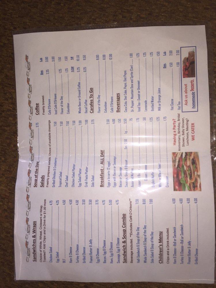 Menu at Common Grounds Coffee Shop cafe, Clewiston