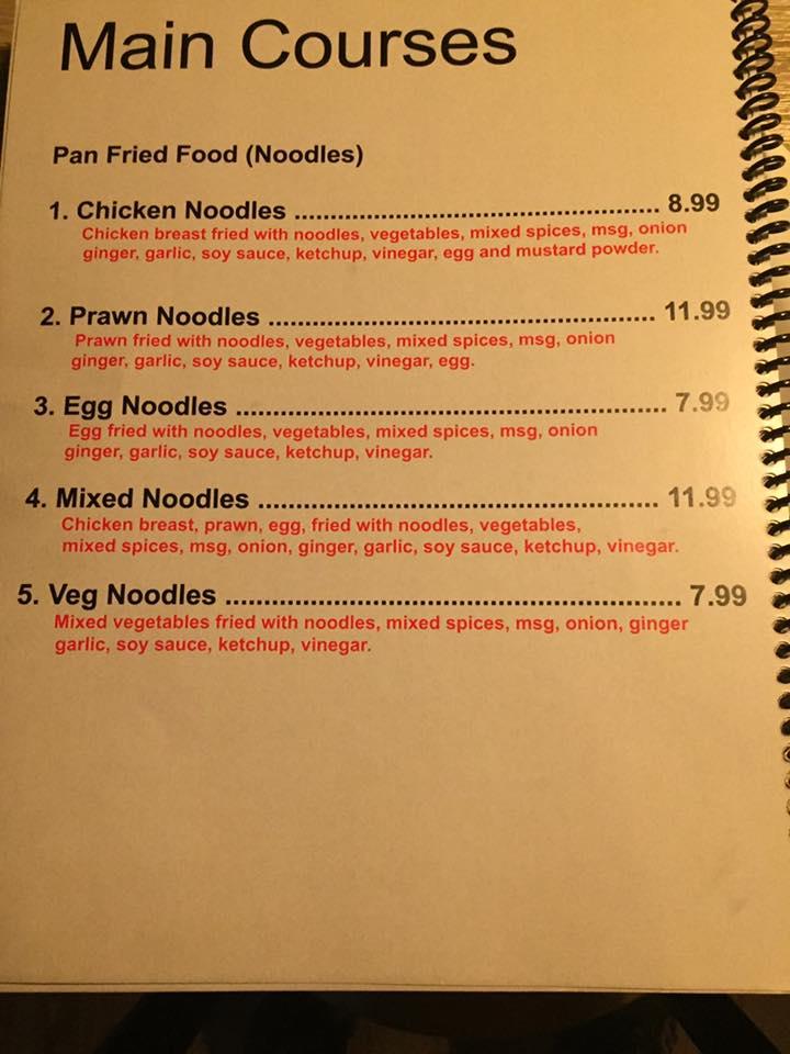 Menu at Ginger Garlic Nepalese Cuisine restaurant, Regina