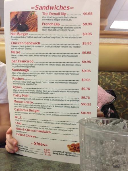 Menu at Denali Family Restaurant, Wasilla, 121 S Lamont Cir