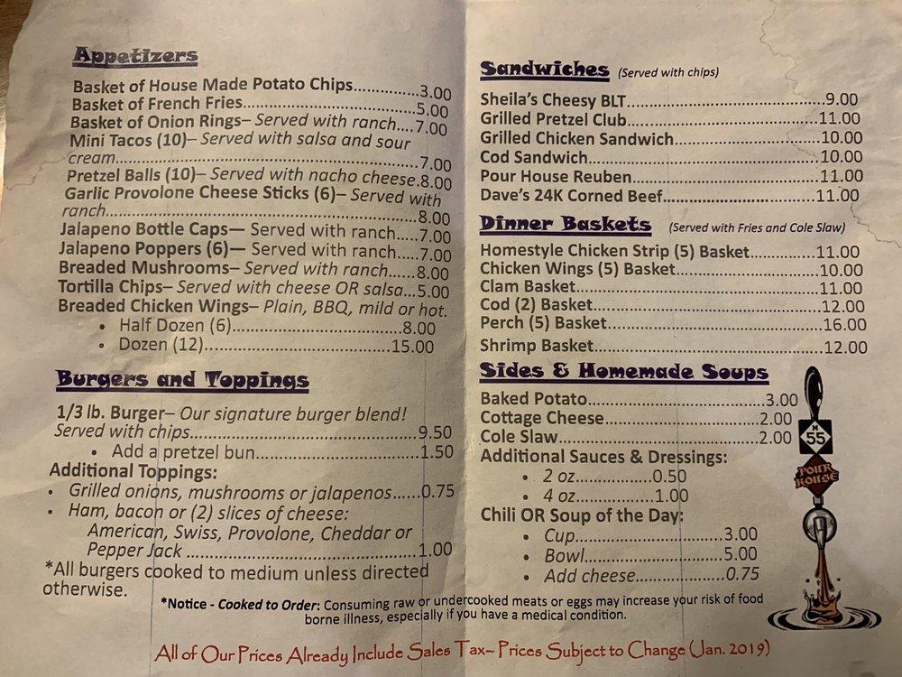 Menu at M55 Pour House pub & bar, Houghton Lake