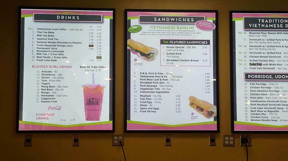 Menu At Thh Sandwiches Restaurant Tustin